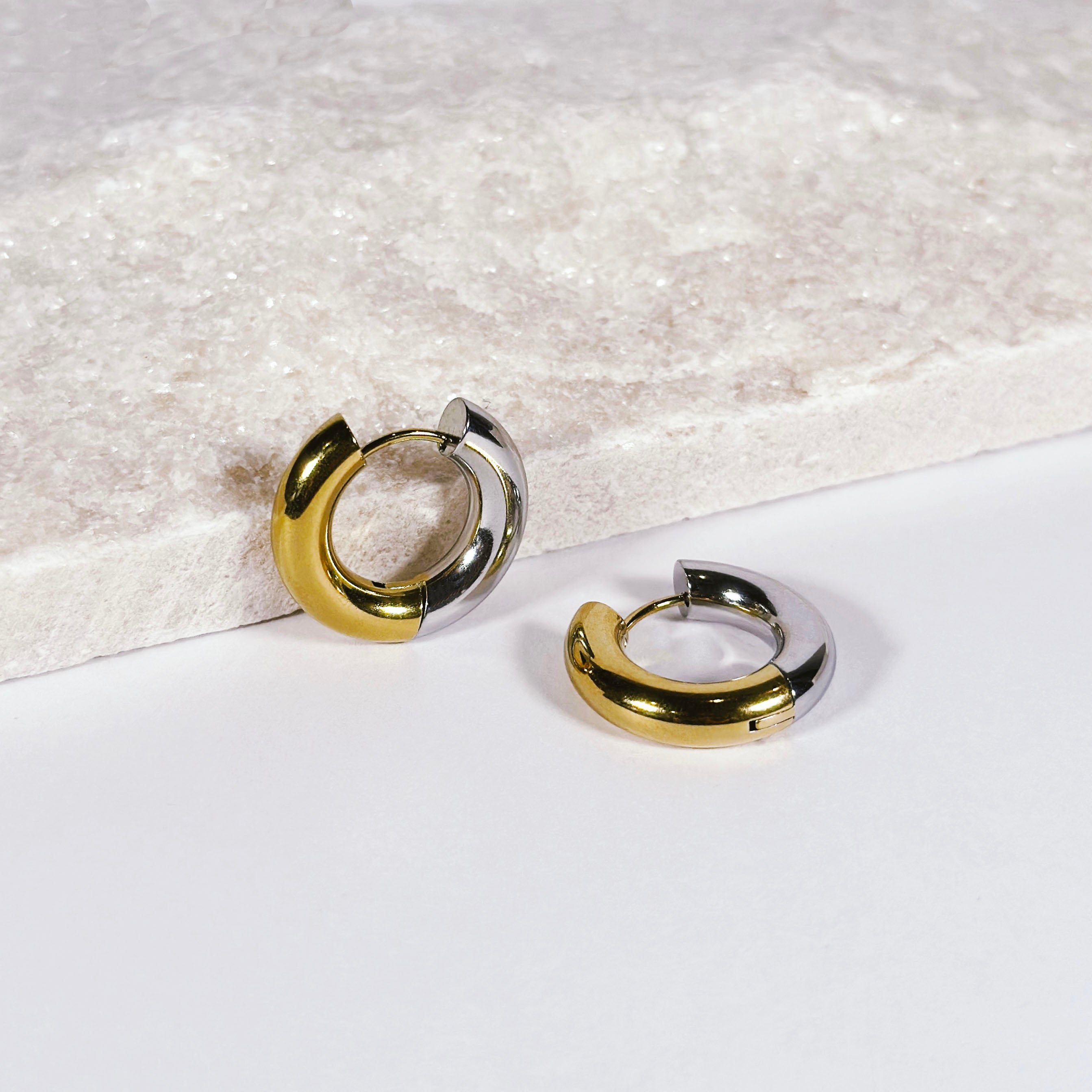 Ava Two Tone Hoops – Love By Luna